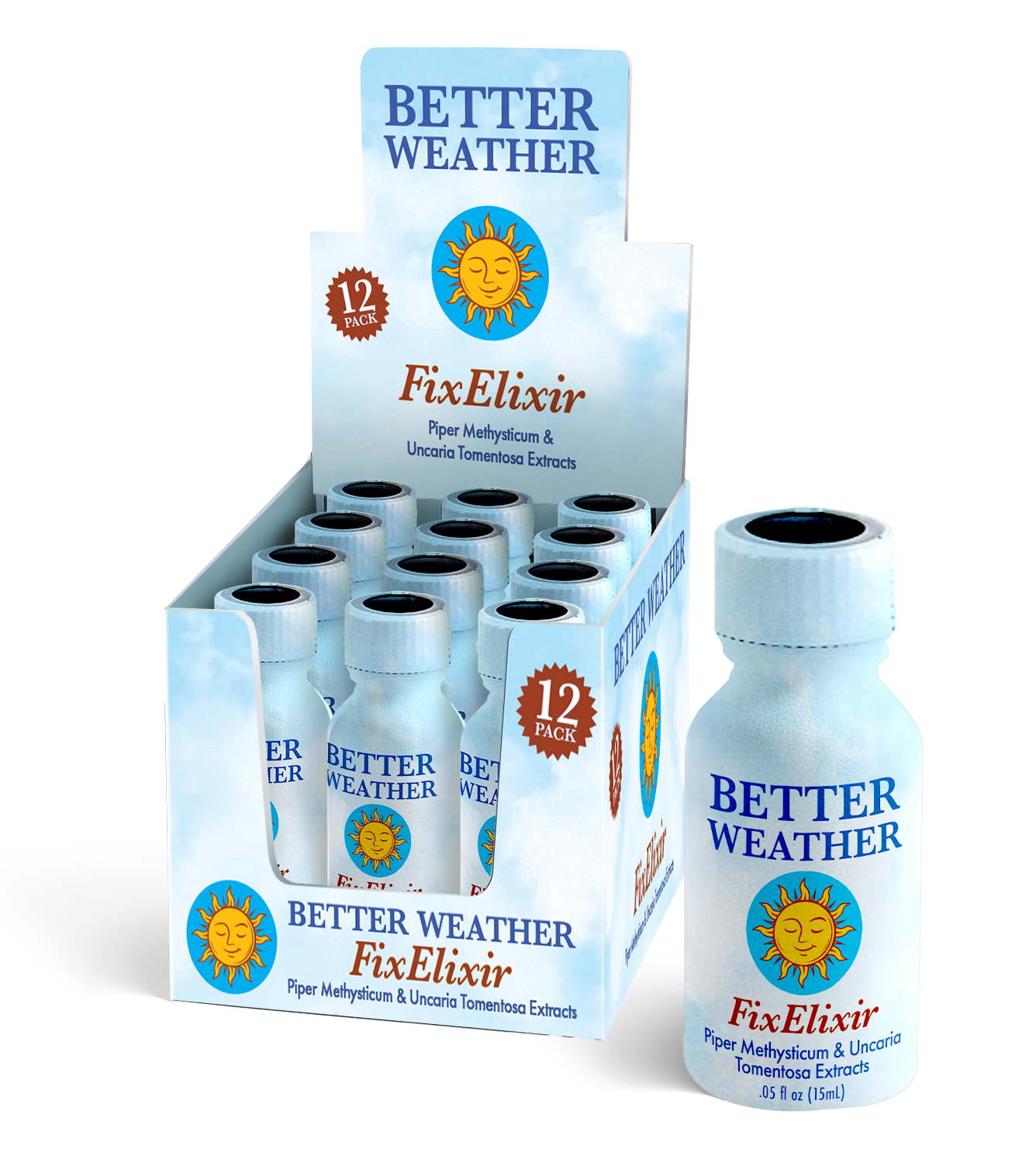 Better Weather Fix Elixir | Piper Methysticum & Uncaria Tomentosa | 6 Pack